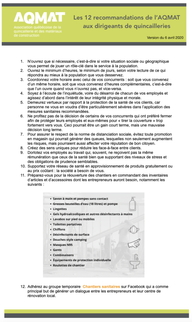 Plan tactique corrigé à l’amorce d’une semaine COVID-19 bien différente ...